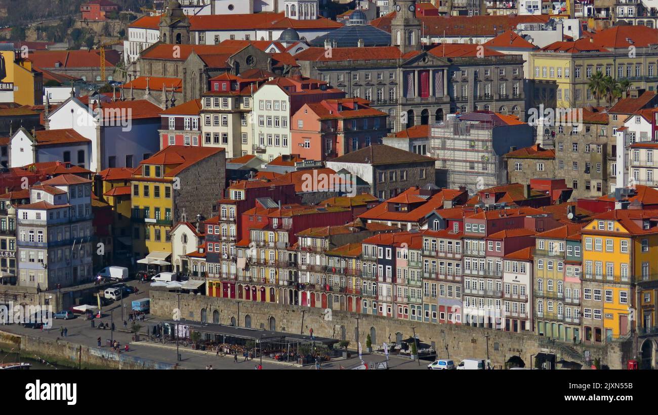 The colorful buildings of Porto. The second-largest city in Portugal ...