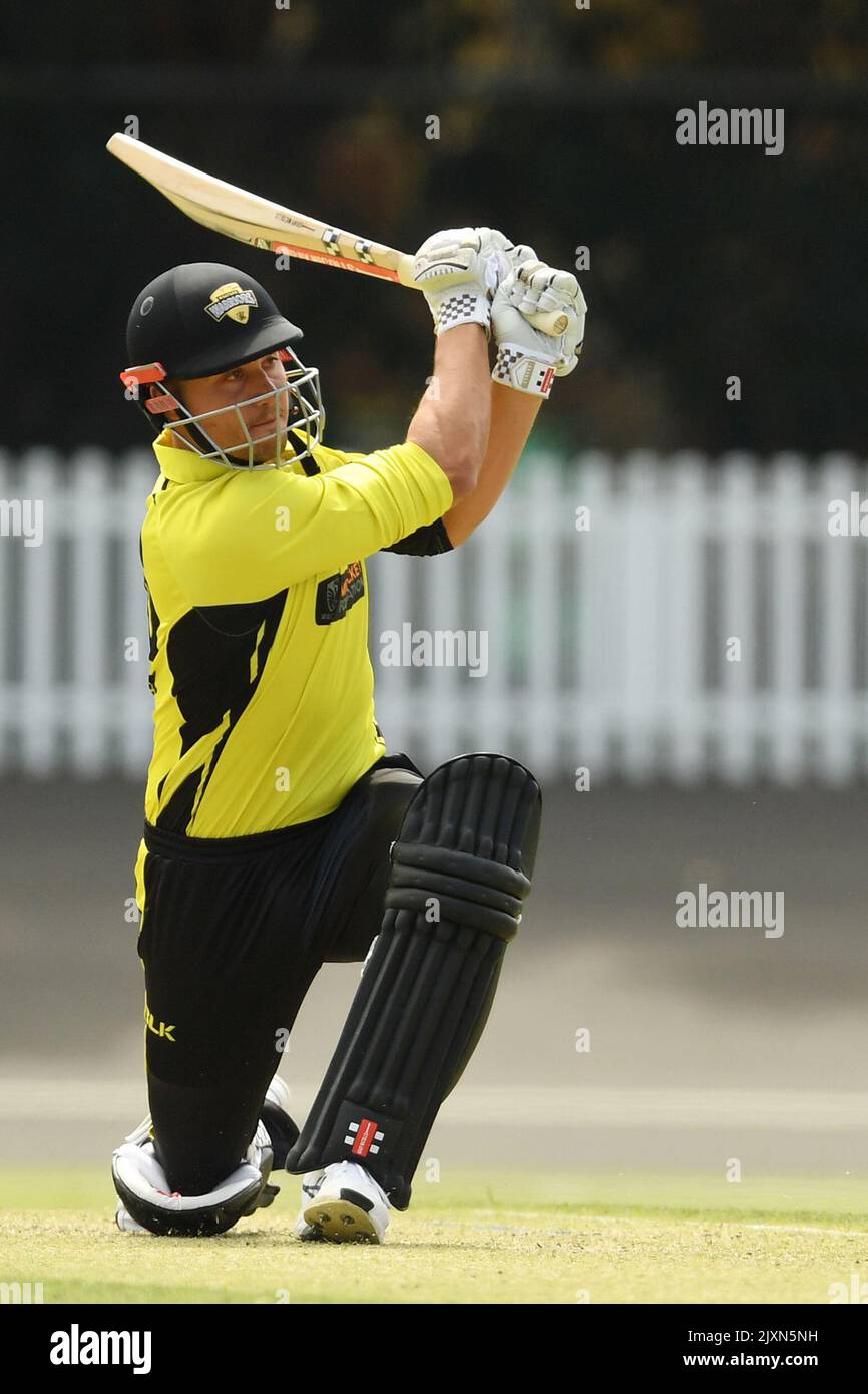 Marcus Stoinis of Western Australia hits for six during the JLT One-Day ...