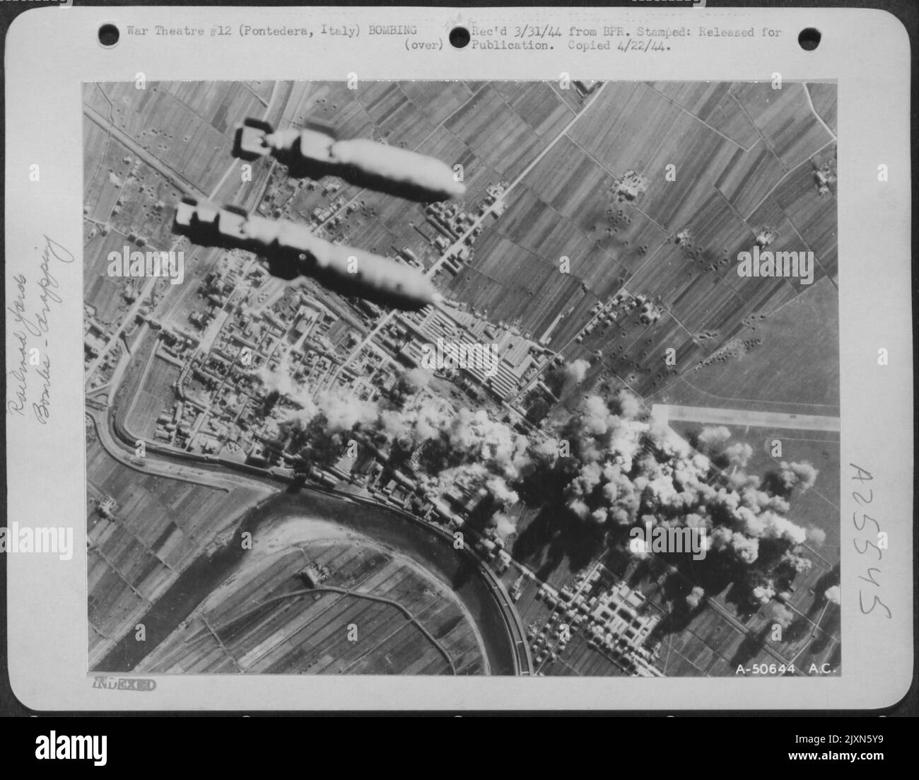 Boeing B-17 Flying Fortresses of the15th AAF smashed Pontedera railroad ...