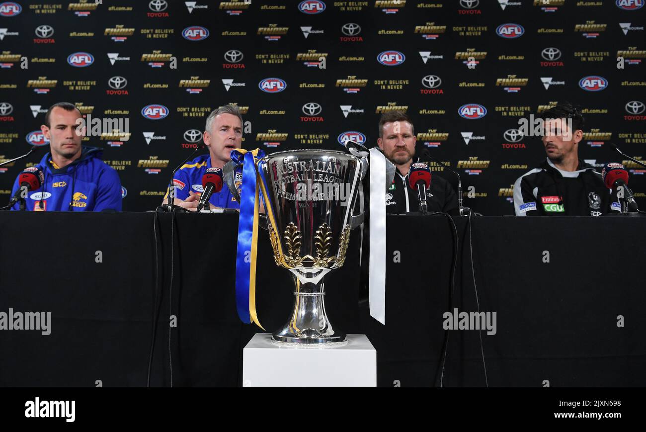 (L-R) Shannon Hurn, Adam Simpson, Nathan Buckley and Scott Pendlebury ...