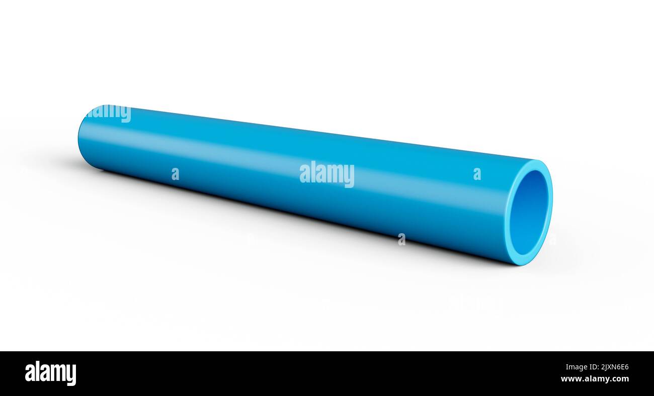 A 3D illustration of a Blue PVC pipe isolated on white background Stock ...