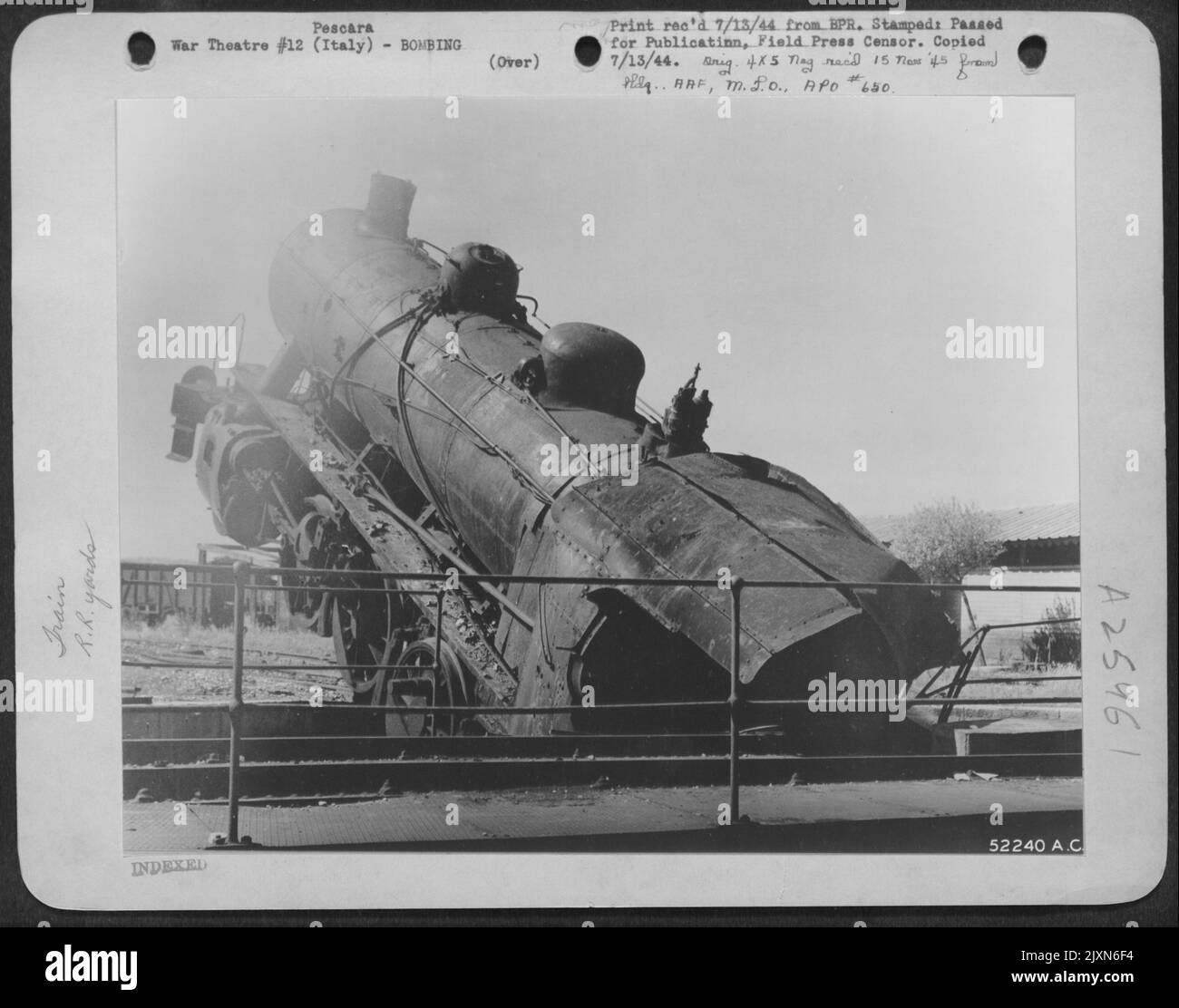 Railway yards at Pescara, bombed by the planes of the Mediterranean ...