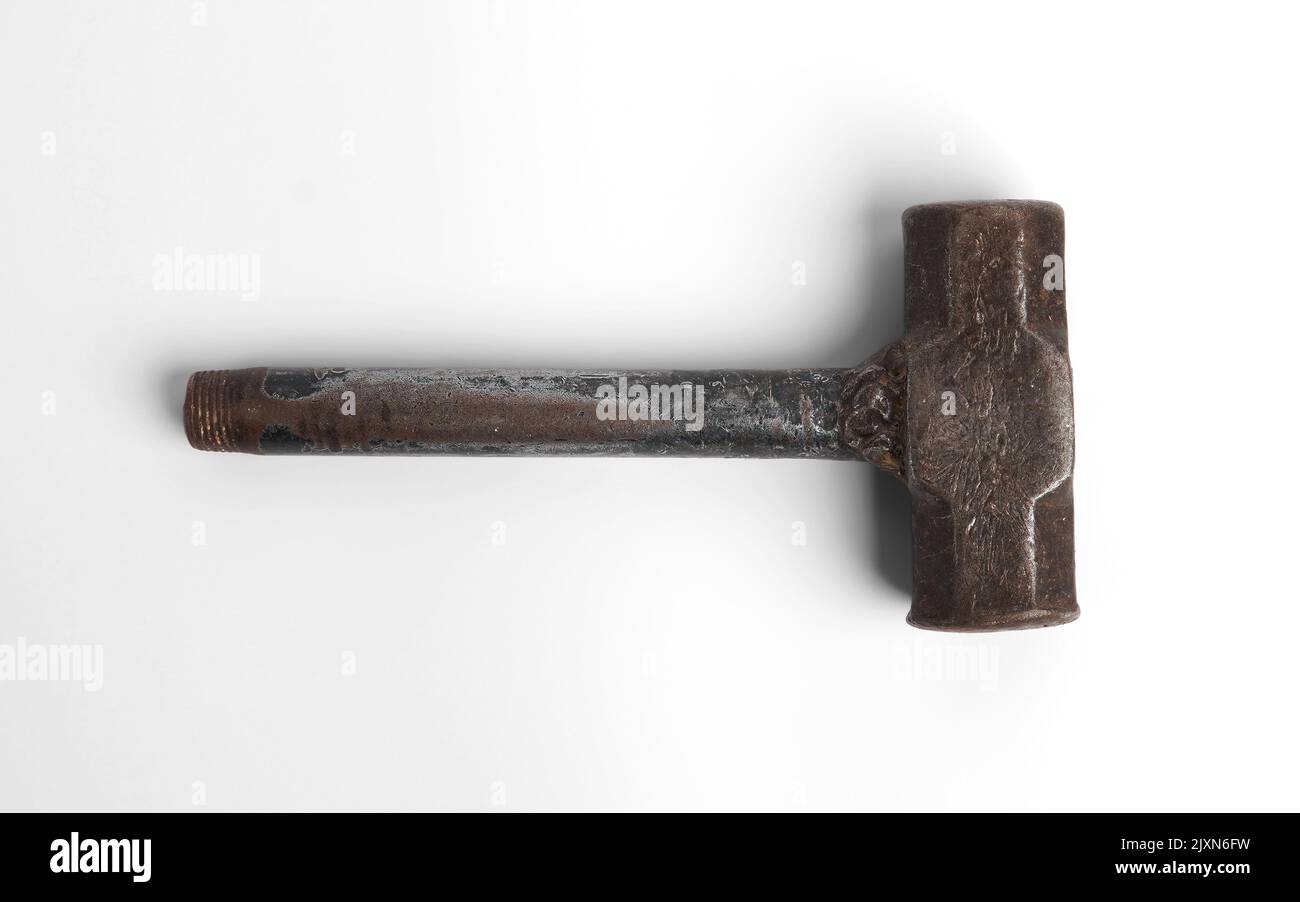 A top view of an Iron Hammer isolated on white Background Stock Photo ...