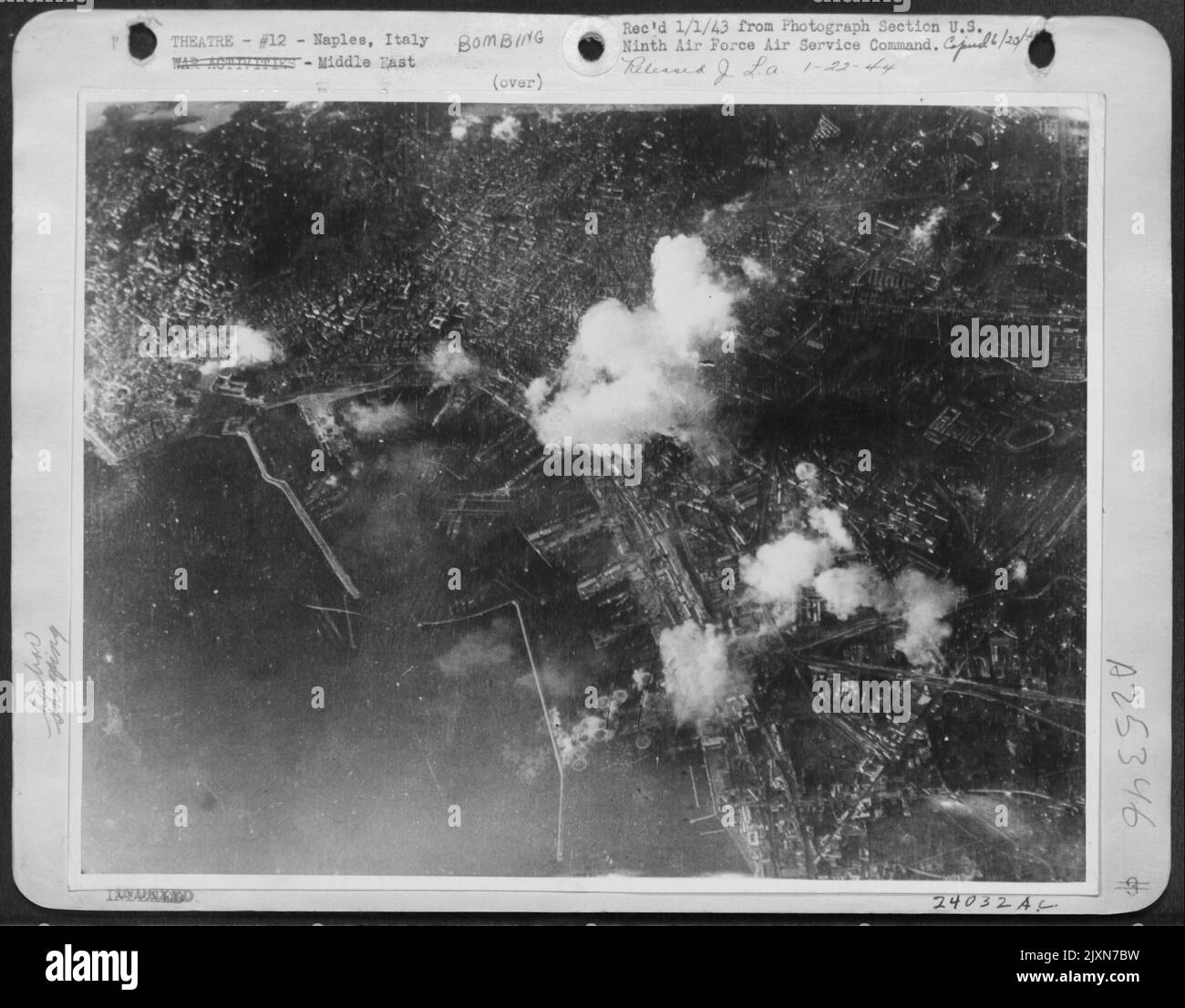 U.S. AIR FORCE RAIDS NAPLES. .. This is how Naples, Italy, looked ...