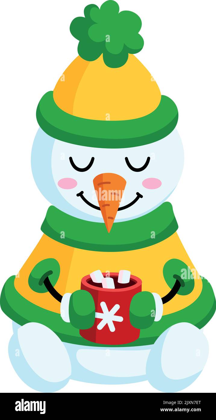 Marshmallow snowman cup Stock Vector Images - Alamy