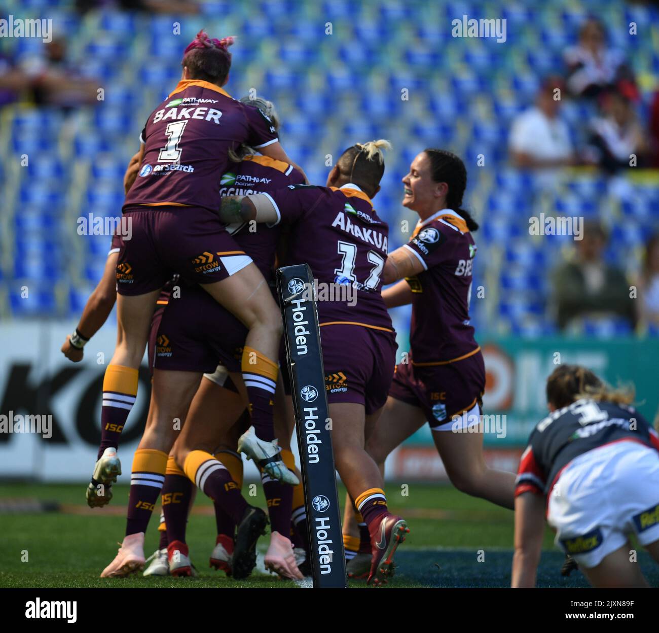 The Bronco's celebrate during the NRL Women's Premiership Grand Final ...