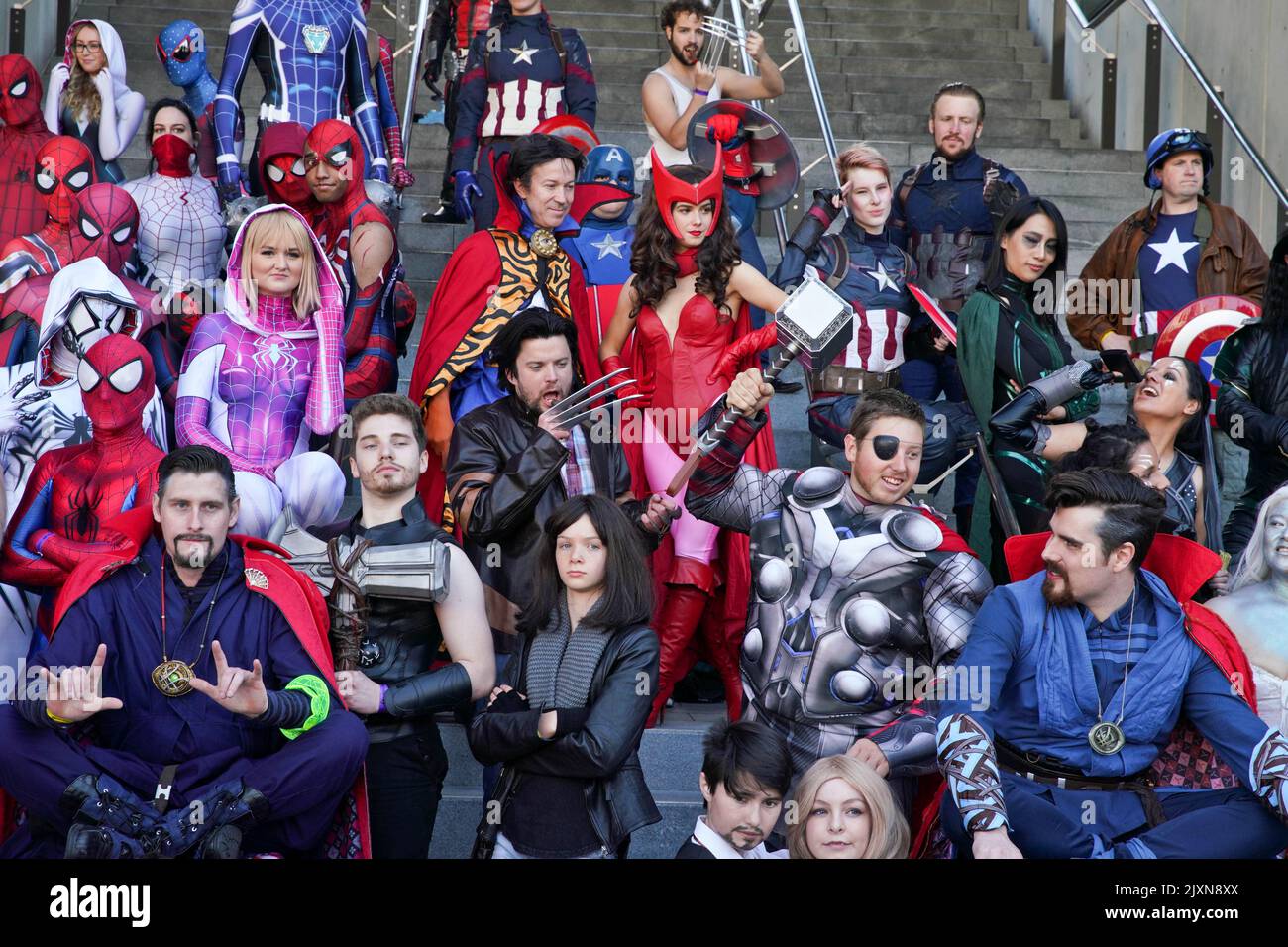 Cosplayers are seen during the Oz Comic-Con at the Convention and ...