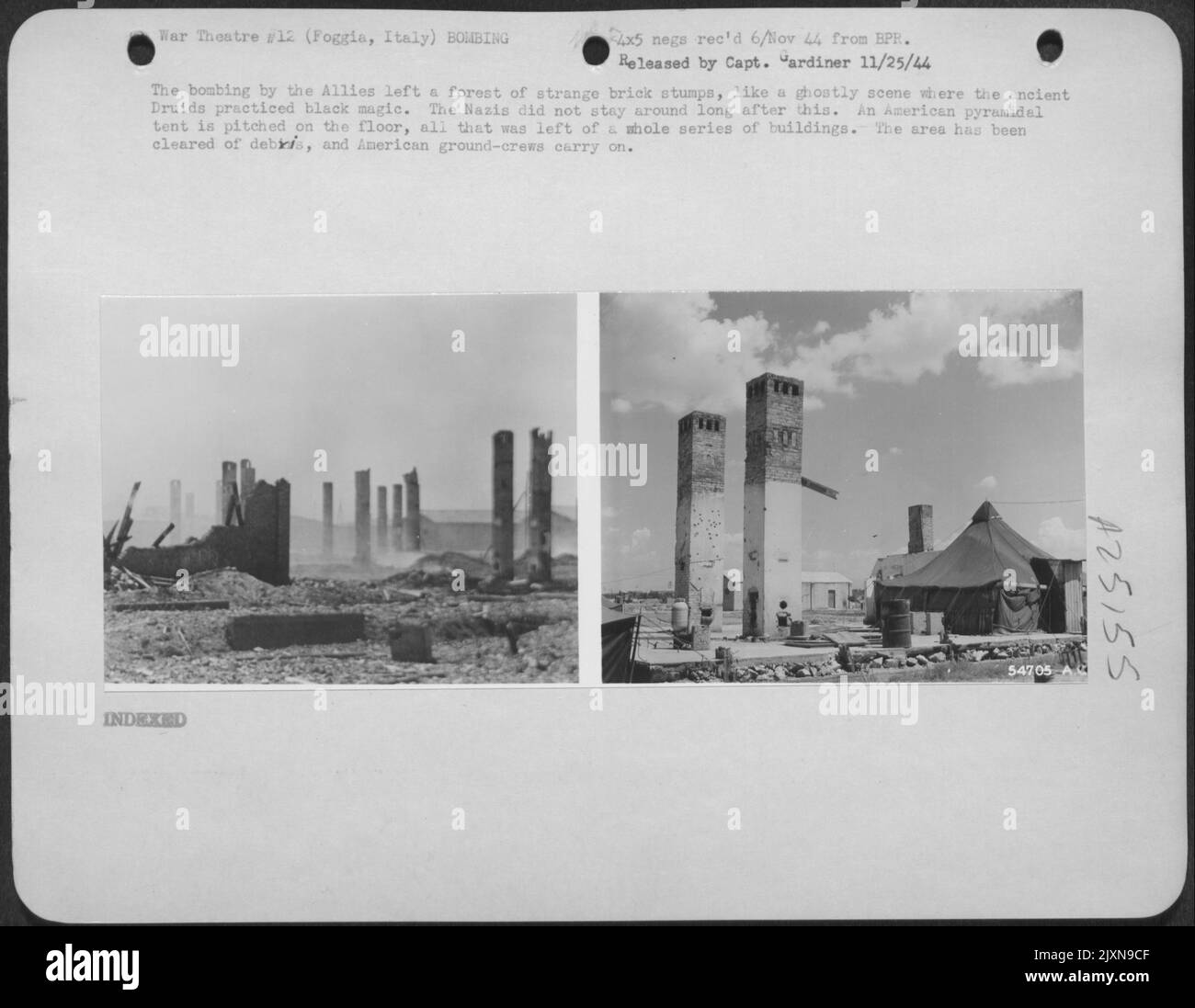 The bombing by the Allies left a forest of strange brick stumps, like a ...