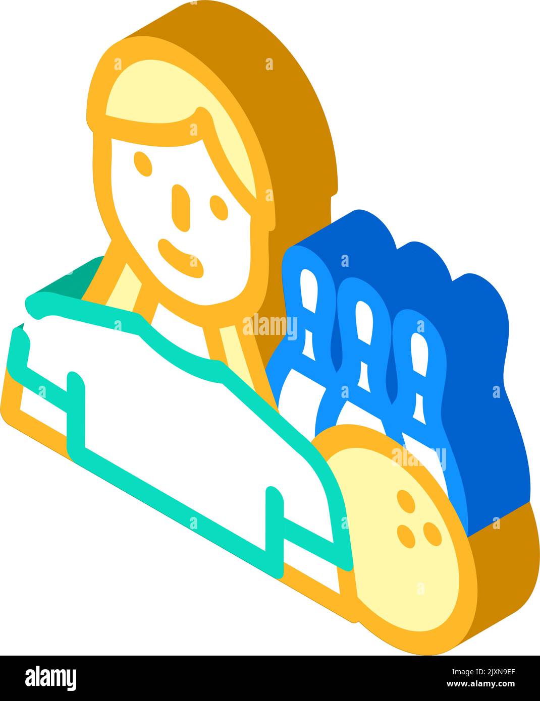 bowling female sport isometric icon vector illustration Stock Vector ...