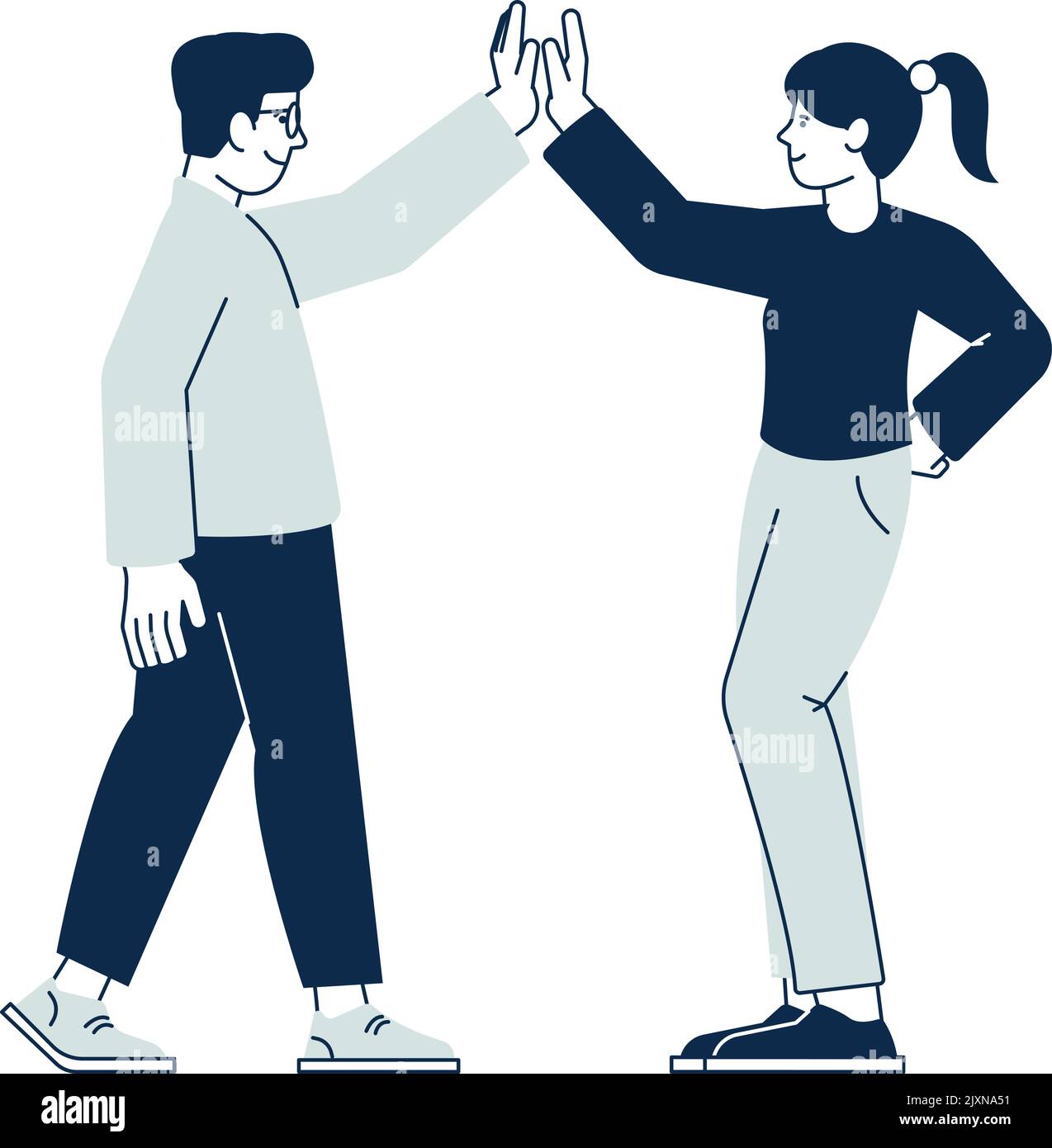 People giving high five. Friendly hand gesture. Success symbol Stock ...