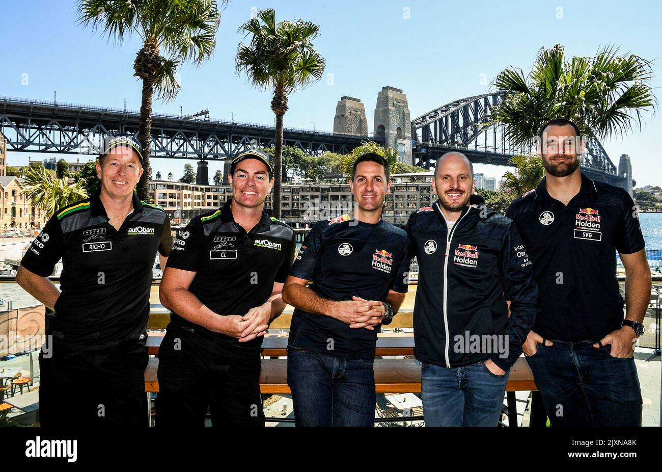 L-R Steven Richards and Craig Lowndes of The Autobarn Lowndes Racing ...