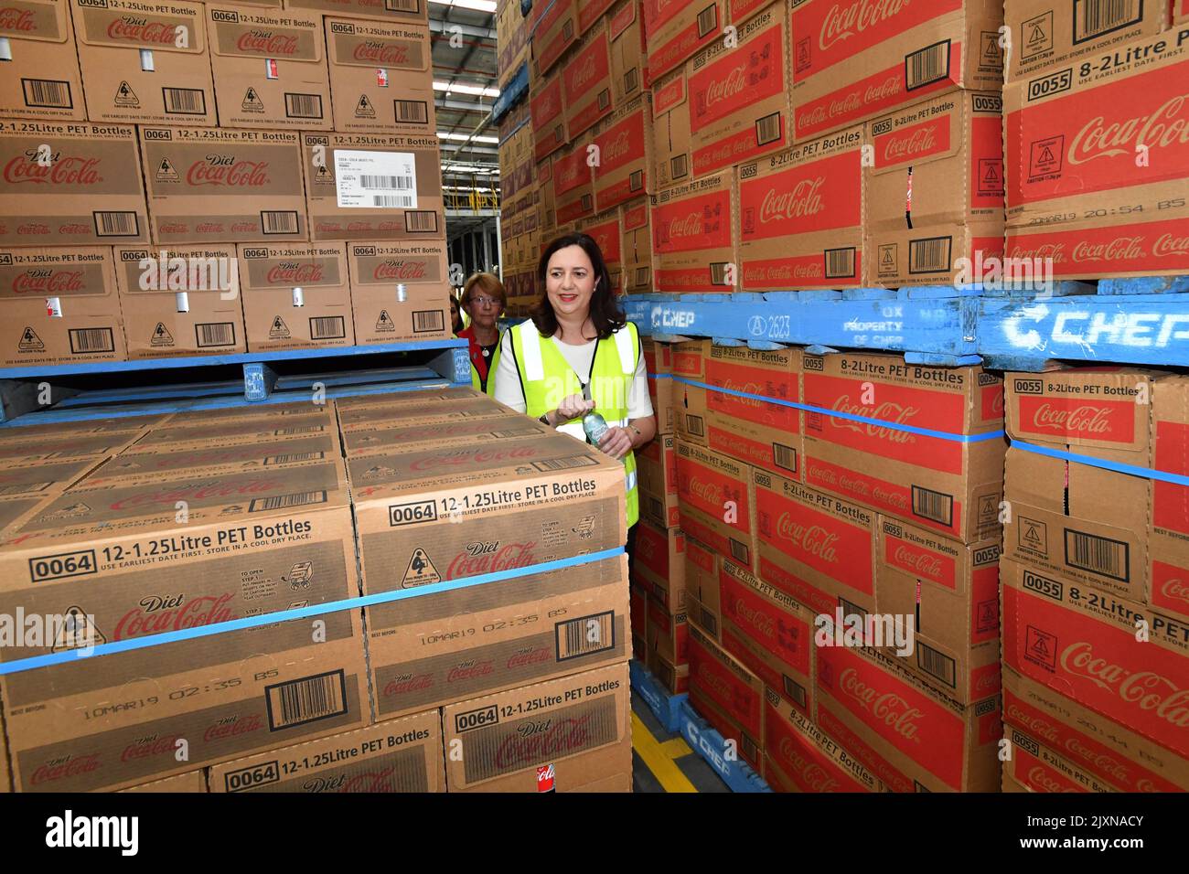 Queensland Premier Annastacia Palaszczuk is seen during a tour of Coca ...