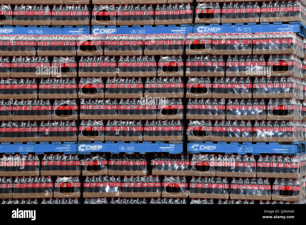 Coca-Cola bottles are seen at Coca Cola AmatilÕs new bottling and ...