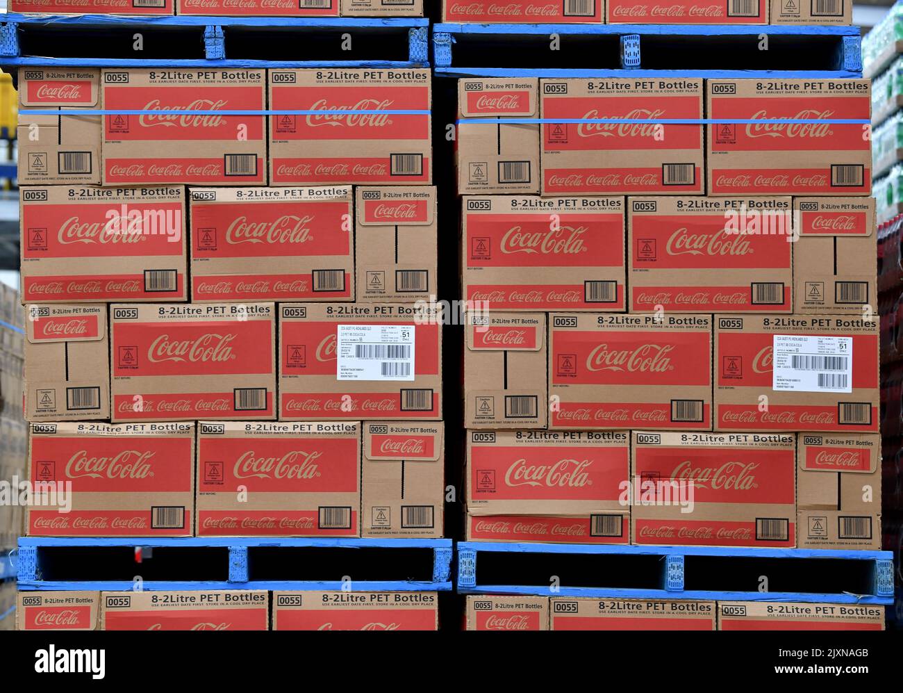 Boxes of Coca-Cola bottles are seen at Coca Cola AmatilÕs new bottling ...