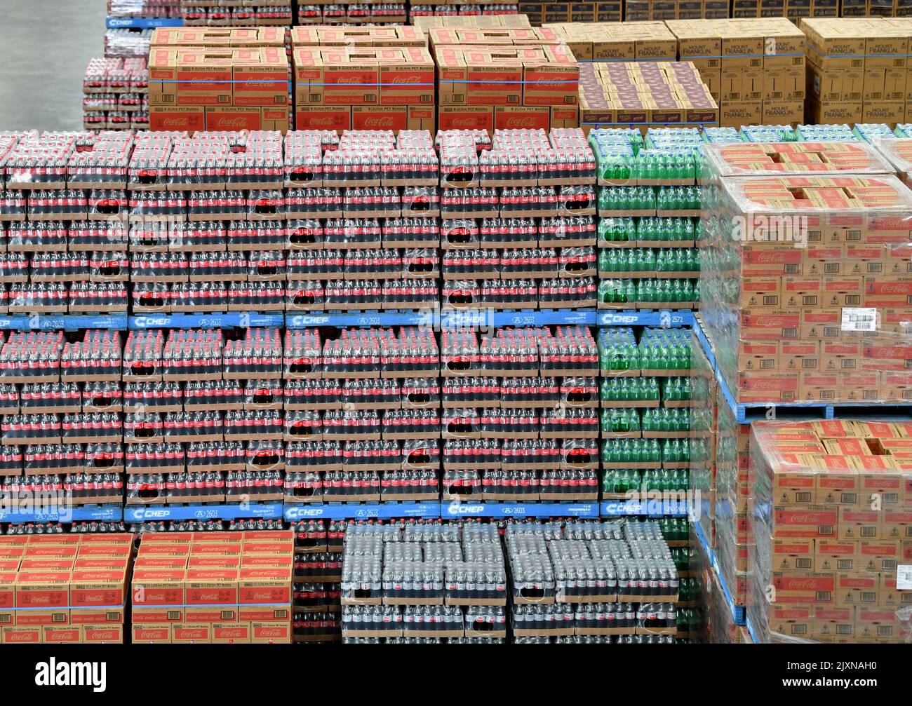 Coca Cola Amatil produced products are seen at Coca Cola Amatilâ€™s new ...