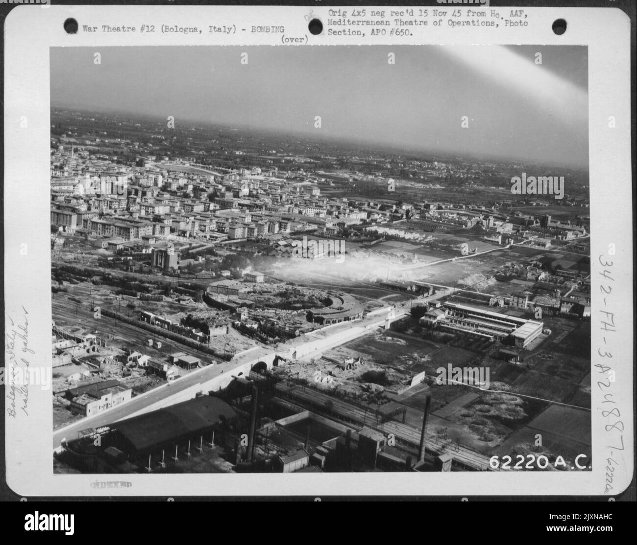 Bomb Damage To The Railroad Yards In Bologna, Italy, A Vital Rail Hub ...