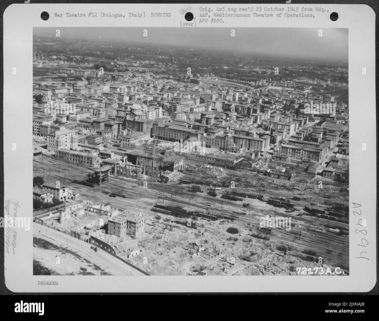 Aerial View Of Bologna, Italy, After The Fall Of The City, Showing The ...