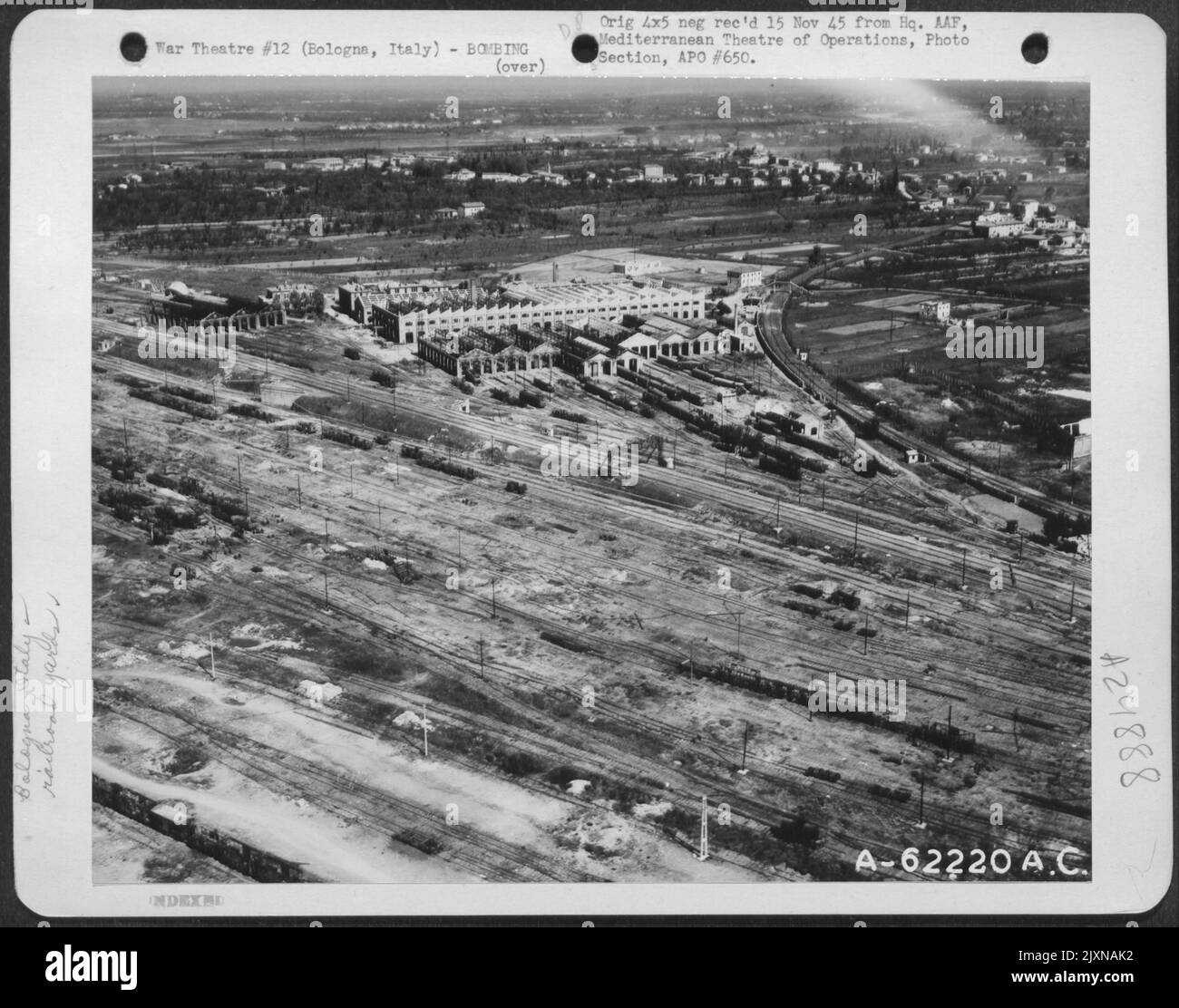 Bomb Damage To The Railroad Yards In Bologna, Italy, A Vital Rail Hub ...