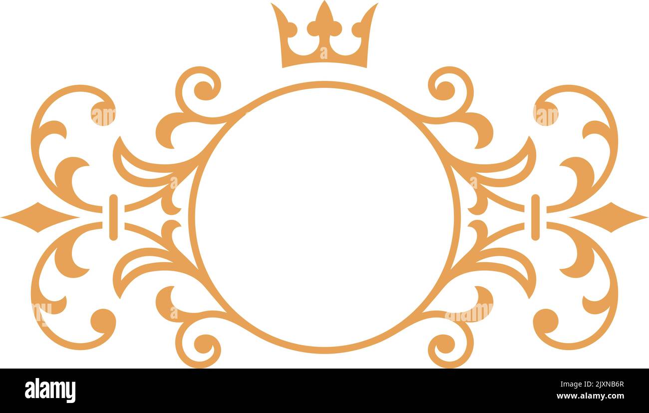 Royal round monogram template. Flourish decorative logo Stock Vector ...