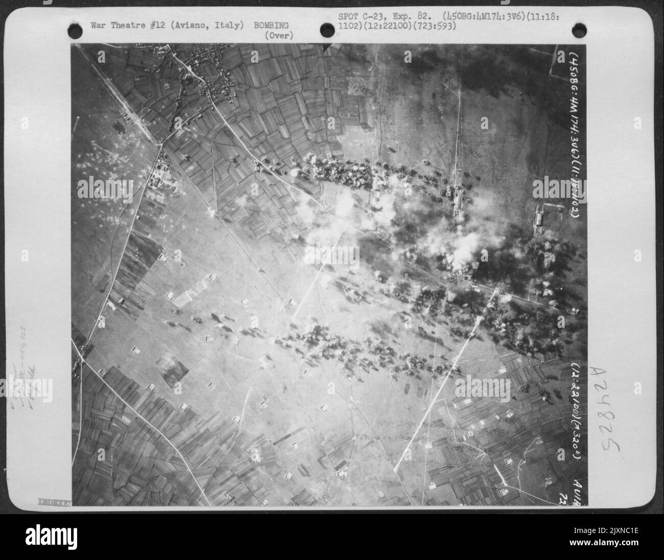 Bomb Bursts Cover The Aviano Airdrome In Italy As Planes Of The 450Th ...