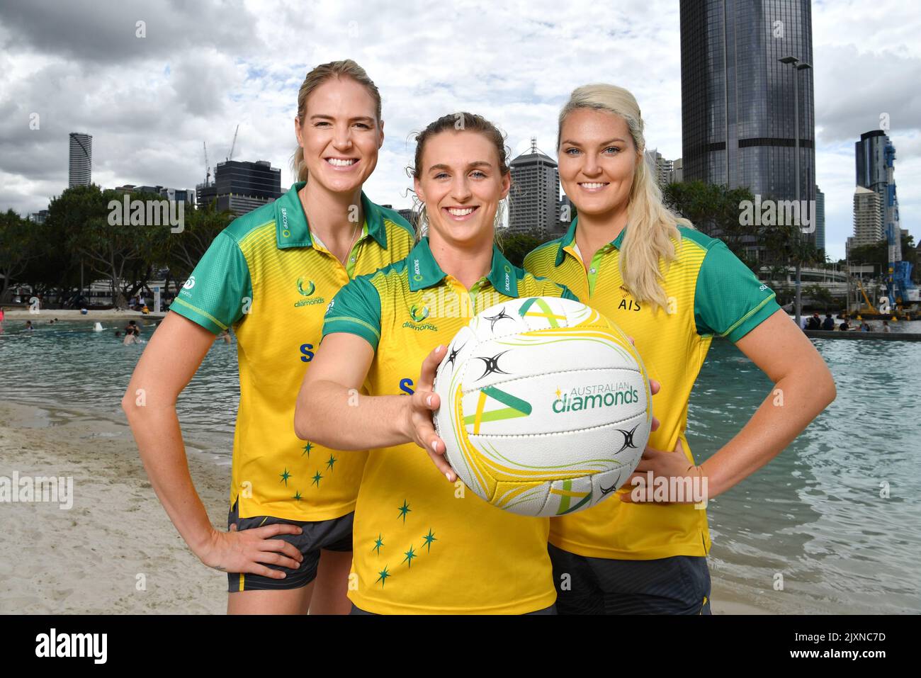 Australian Diamonds players Gabi Simpson (left), Gretel Tippett (centre ...