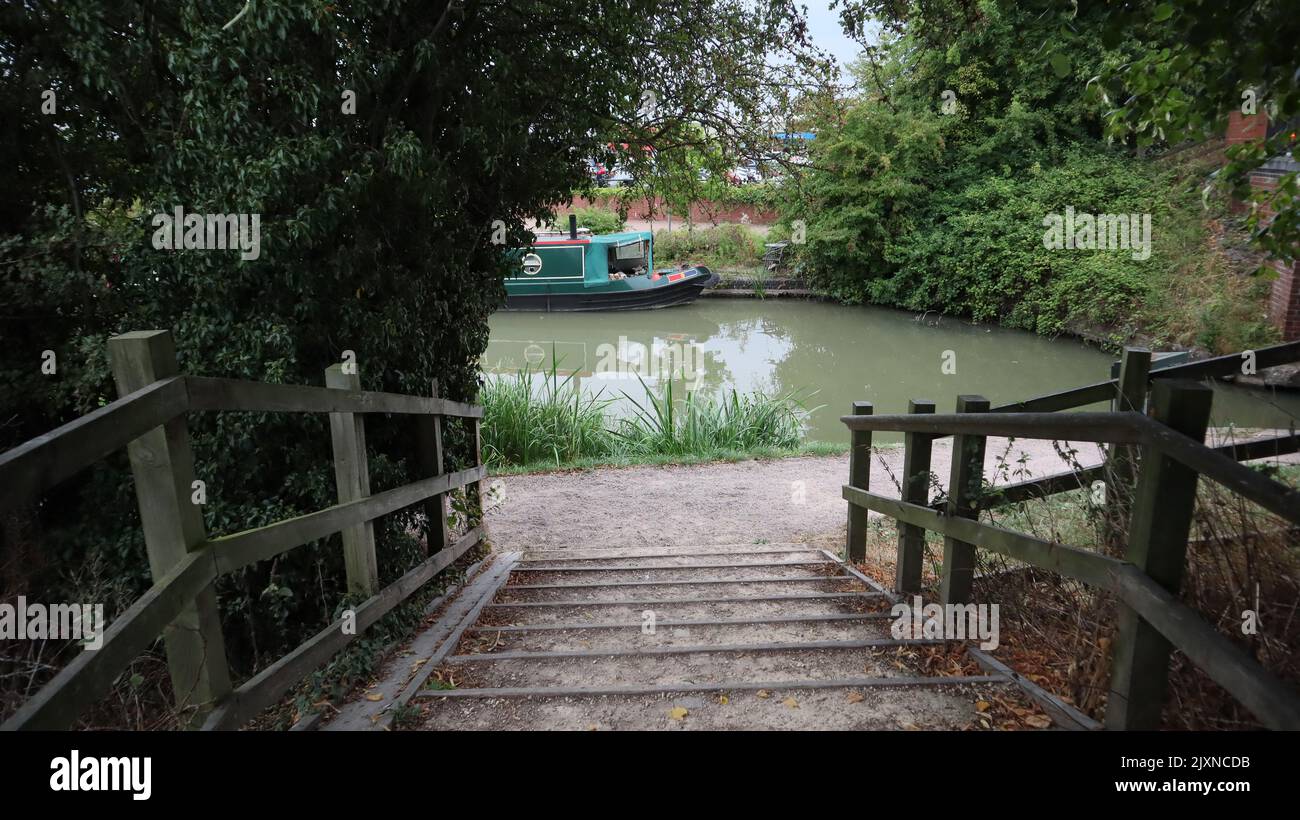 Stairs in canal side Stock Photo - Alamy
