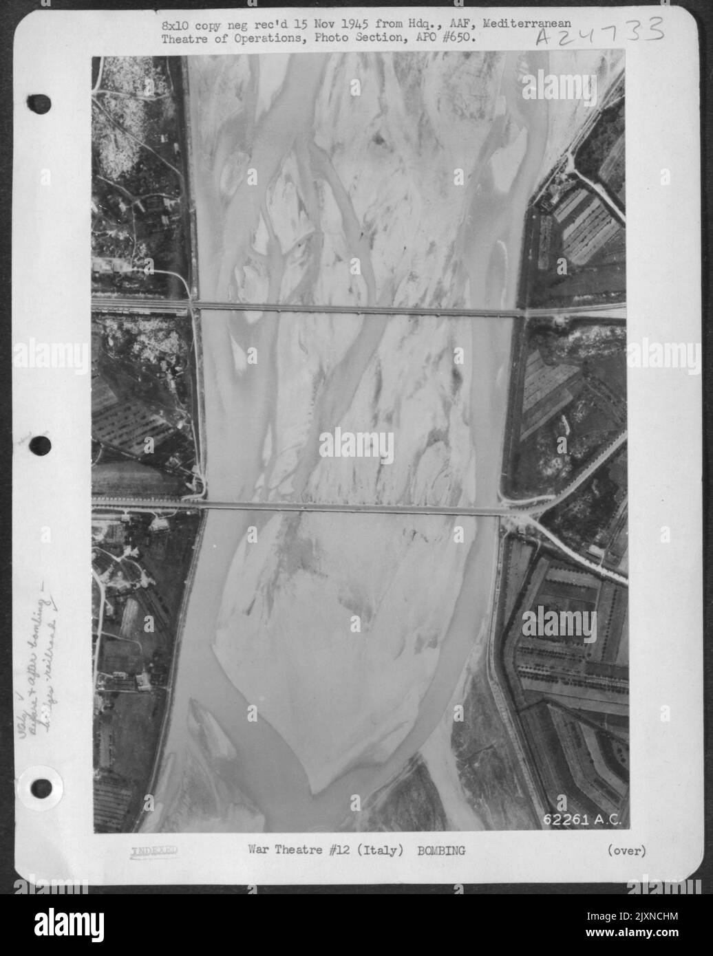 Before - Aerial View Of The Nervesa Railroad Bridge Over The Piave ...
