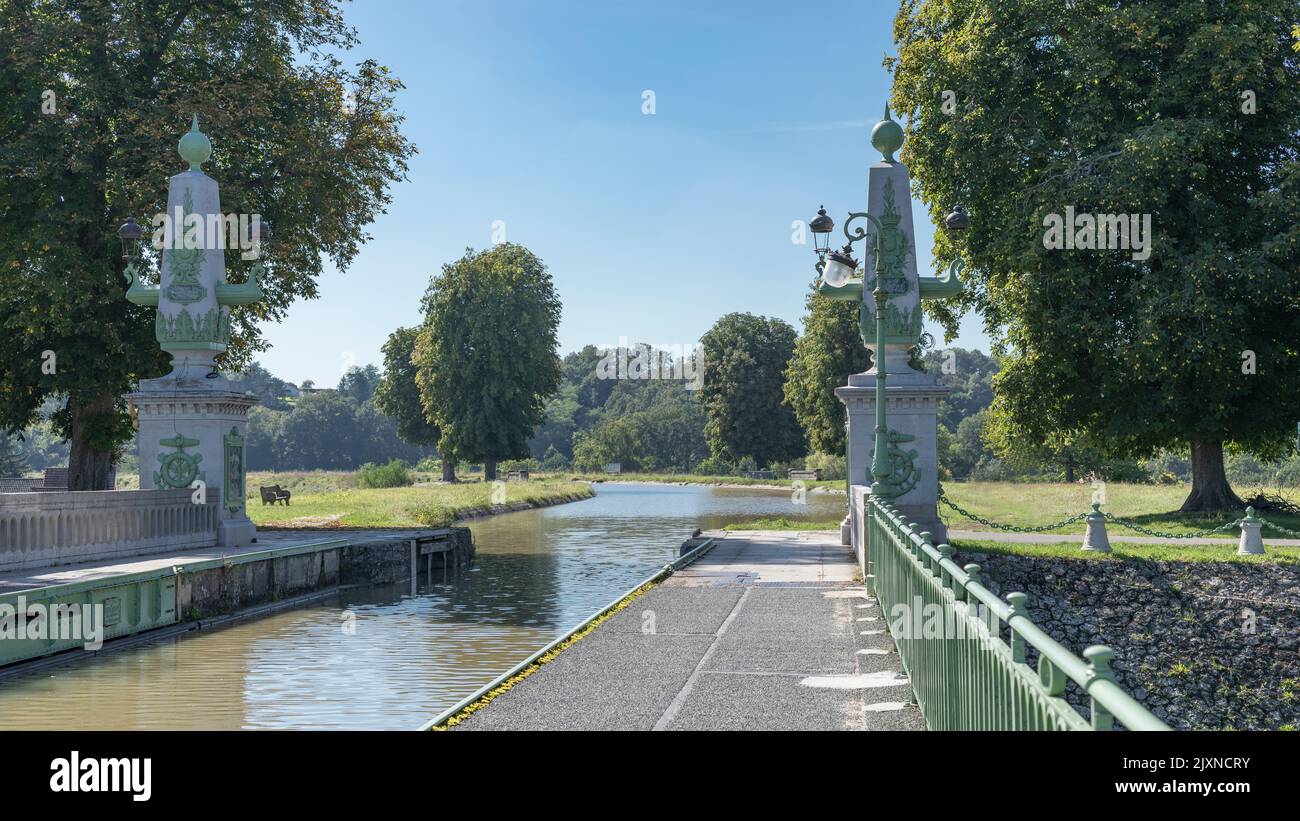 Briare canal bridge famous in the Loire valley of France spanning the ...