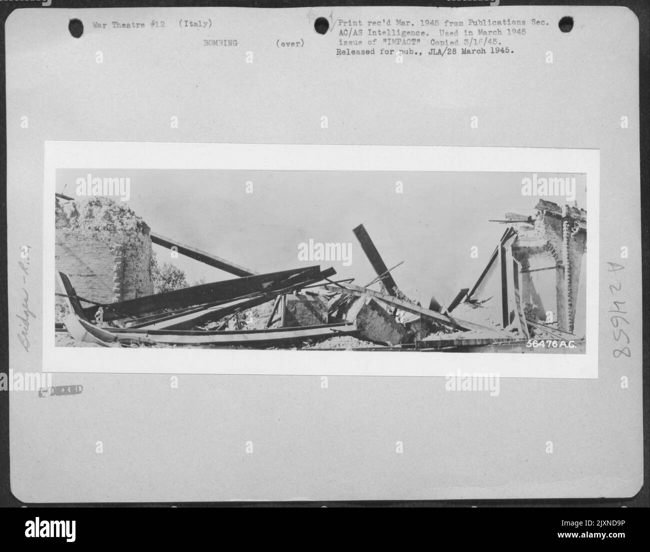 Railway bridge war damage Black and White Stock Photos & Images - Alamy