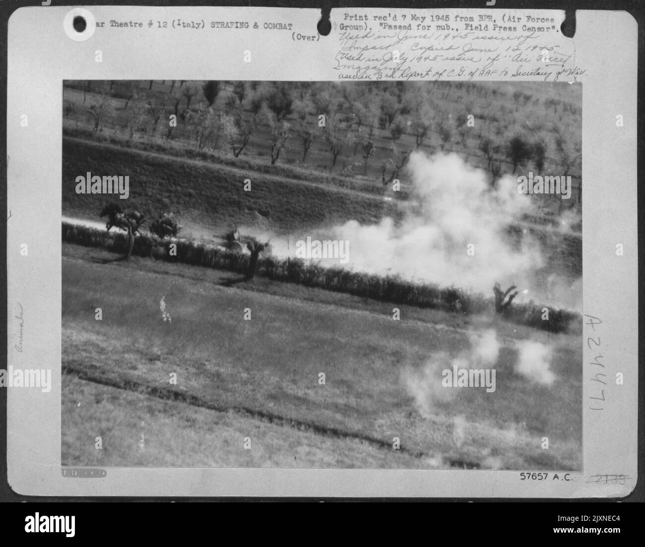 Two Horses Dragging A German Artillery Piece, Break Into A Full Run ...