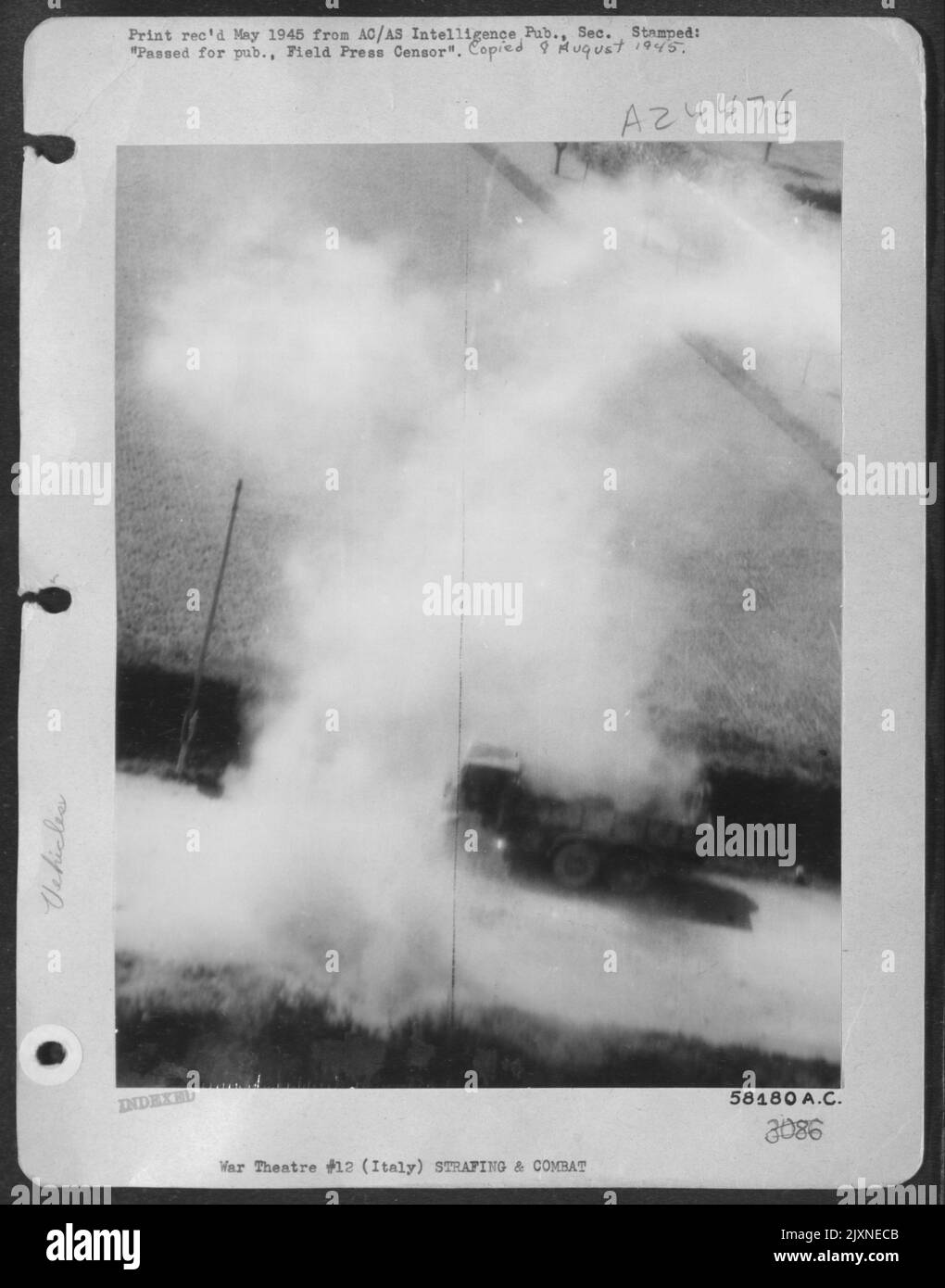 Fire From Machine Gun Bullets Envelop This Truck Used By The Germans In ...