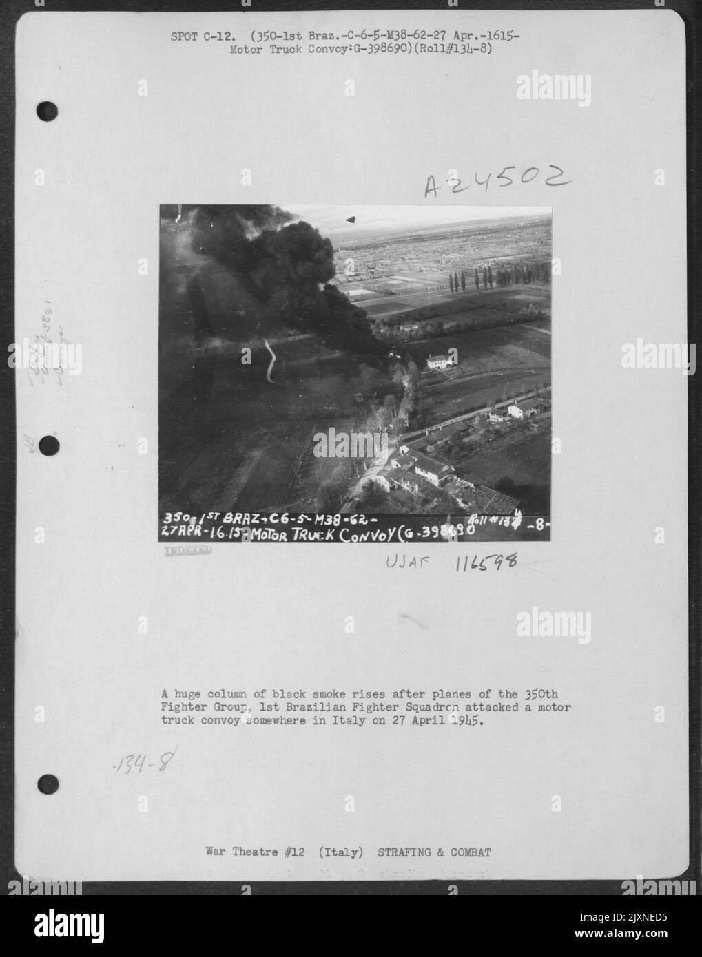 A Huge Column Of Black Smoke Rises After Planes Of The 350Th Fighter ...