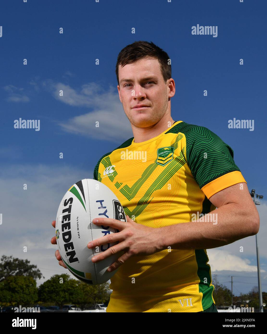 Luke Keary poses for a photograph ahead of training with the Australian ...