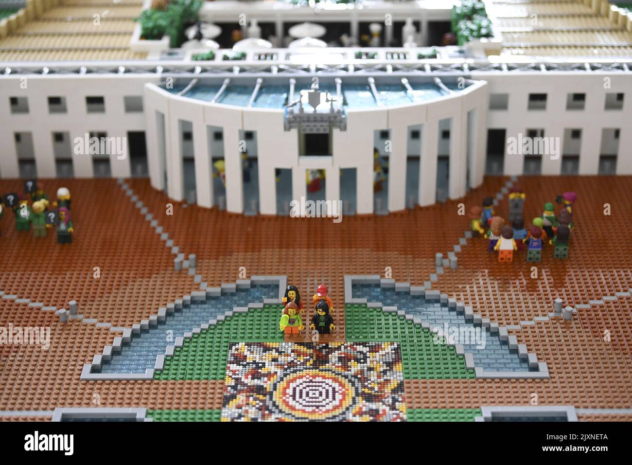 The forecourt area is seen in a model of Parliament House made from ...
