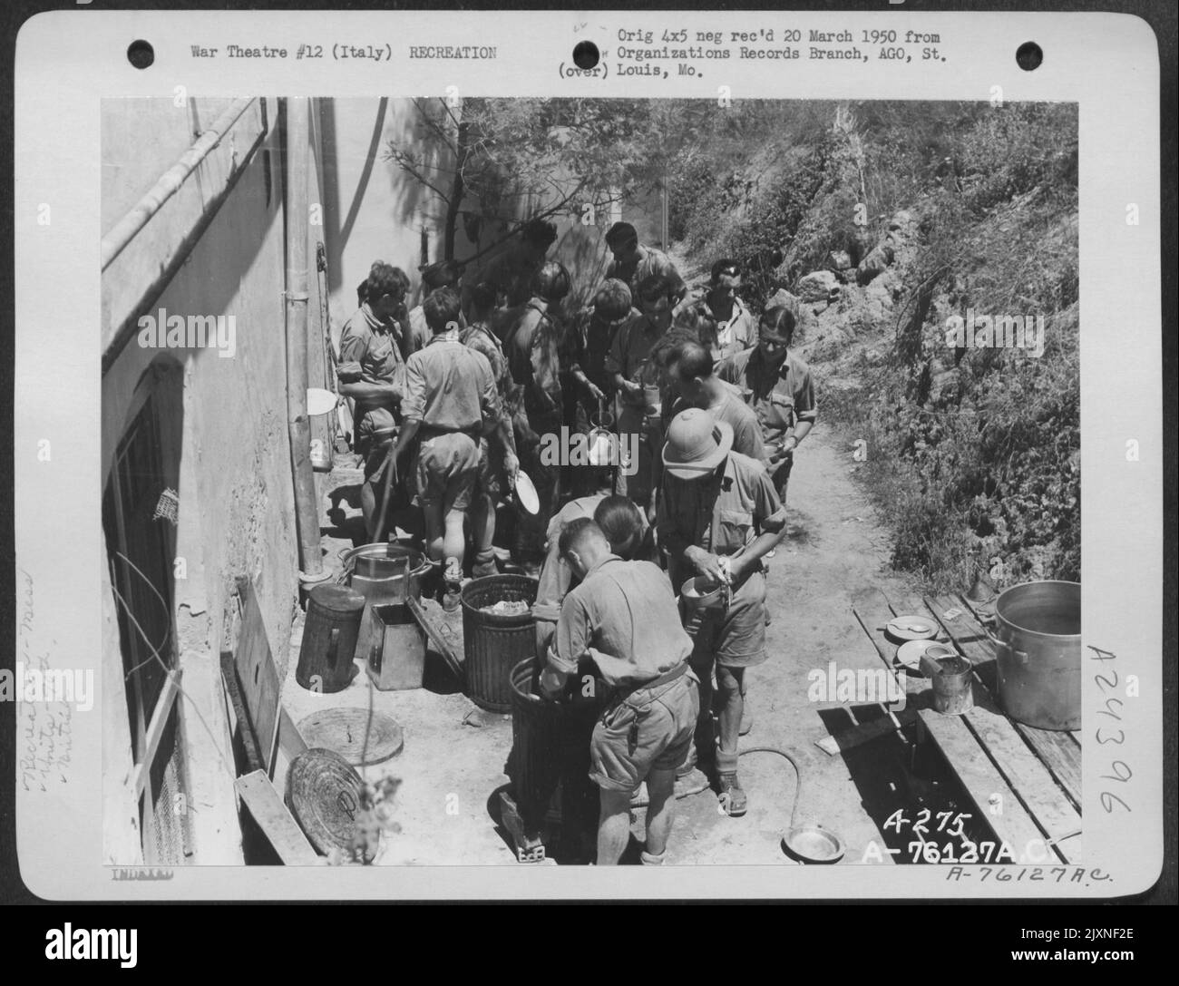 British And American Personnel 'Patiently' Stand In The Chow Line At An ...