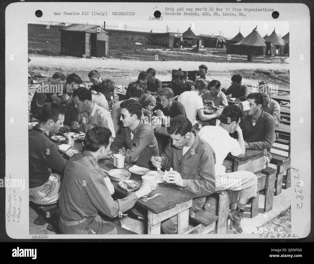 Men Of The 94Th Fighter Squadron, 1St Fighter Group Have Chow In An ...
