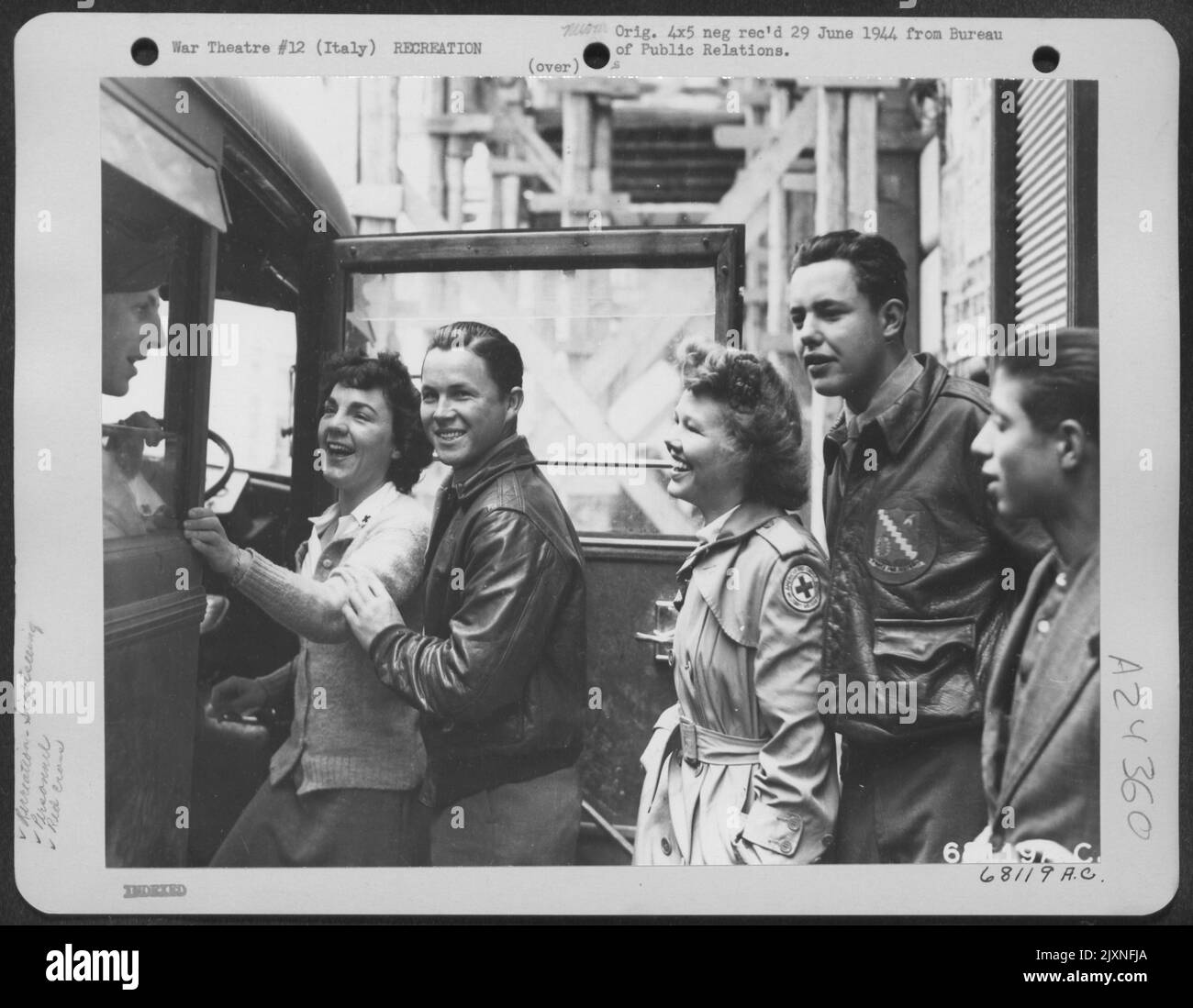 Two American Red Cross Girls Join 20 War-Weary Youths Of The 15Th Army ...