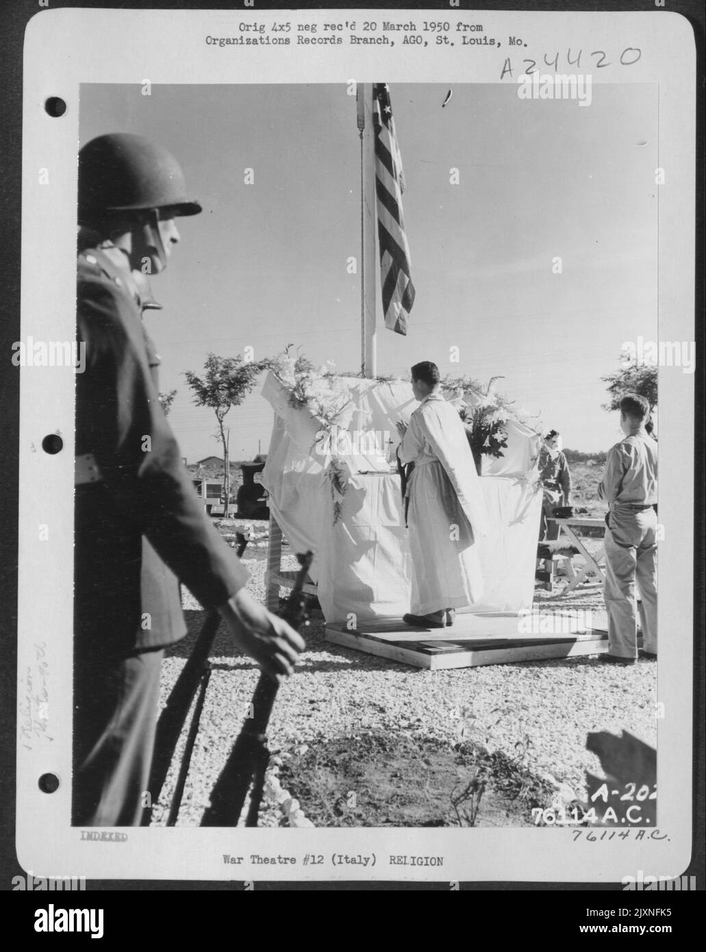 Catholic Mass During Memorial Day Services At A Cemetery Somewhere In ...
