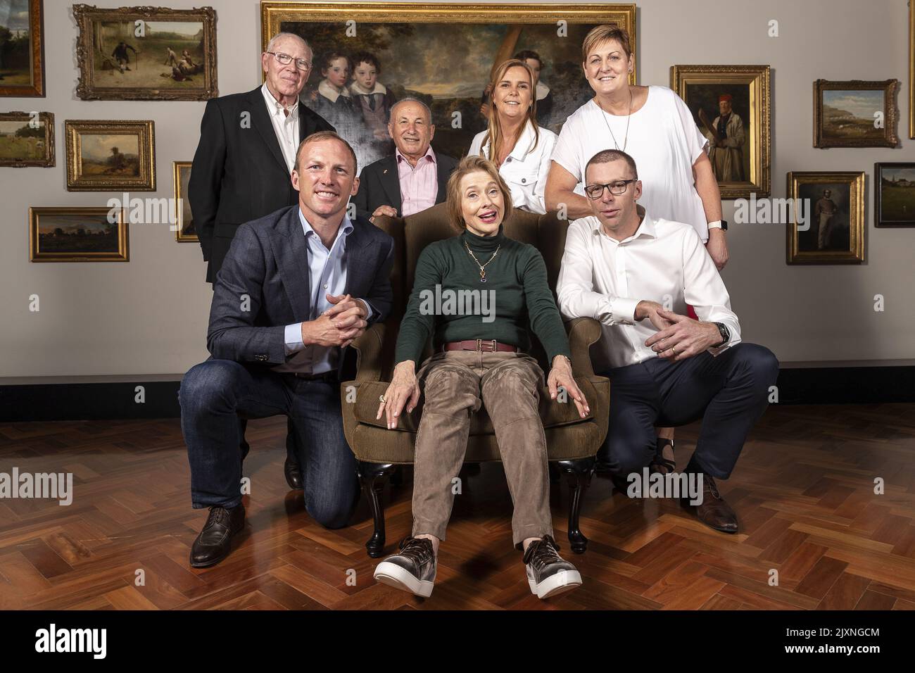 (Back, L-R) Alan Moffat, Sam Coffa, Wendy Botha and Robyn Maher (front ...