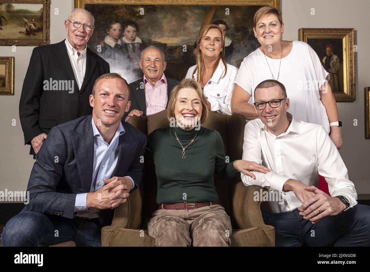 (Back, L-R) Alan Moffat, Sam Coffa, Wendy Botha and Robyn Maher (front ...