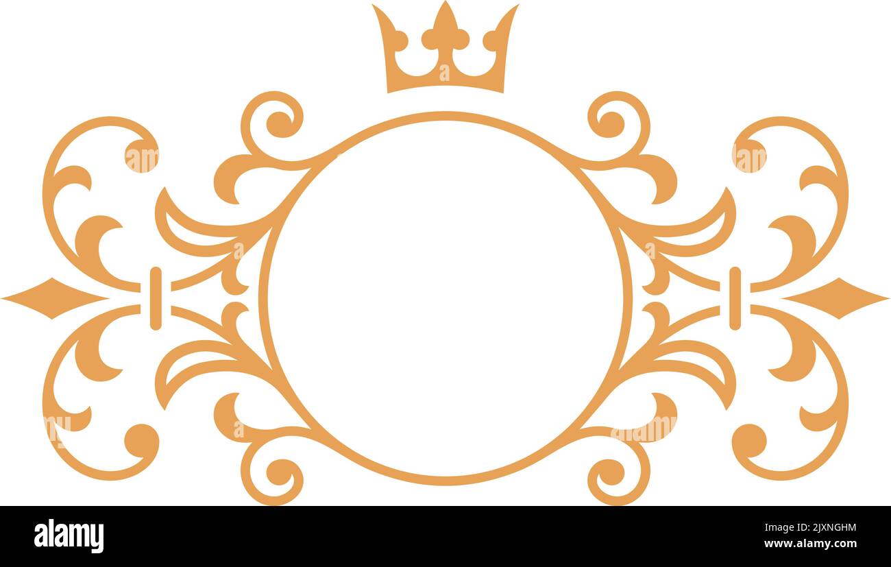 Royal round monogram template. Flourish decorative logo Stock Vector ...
