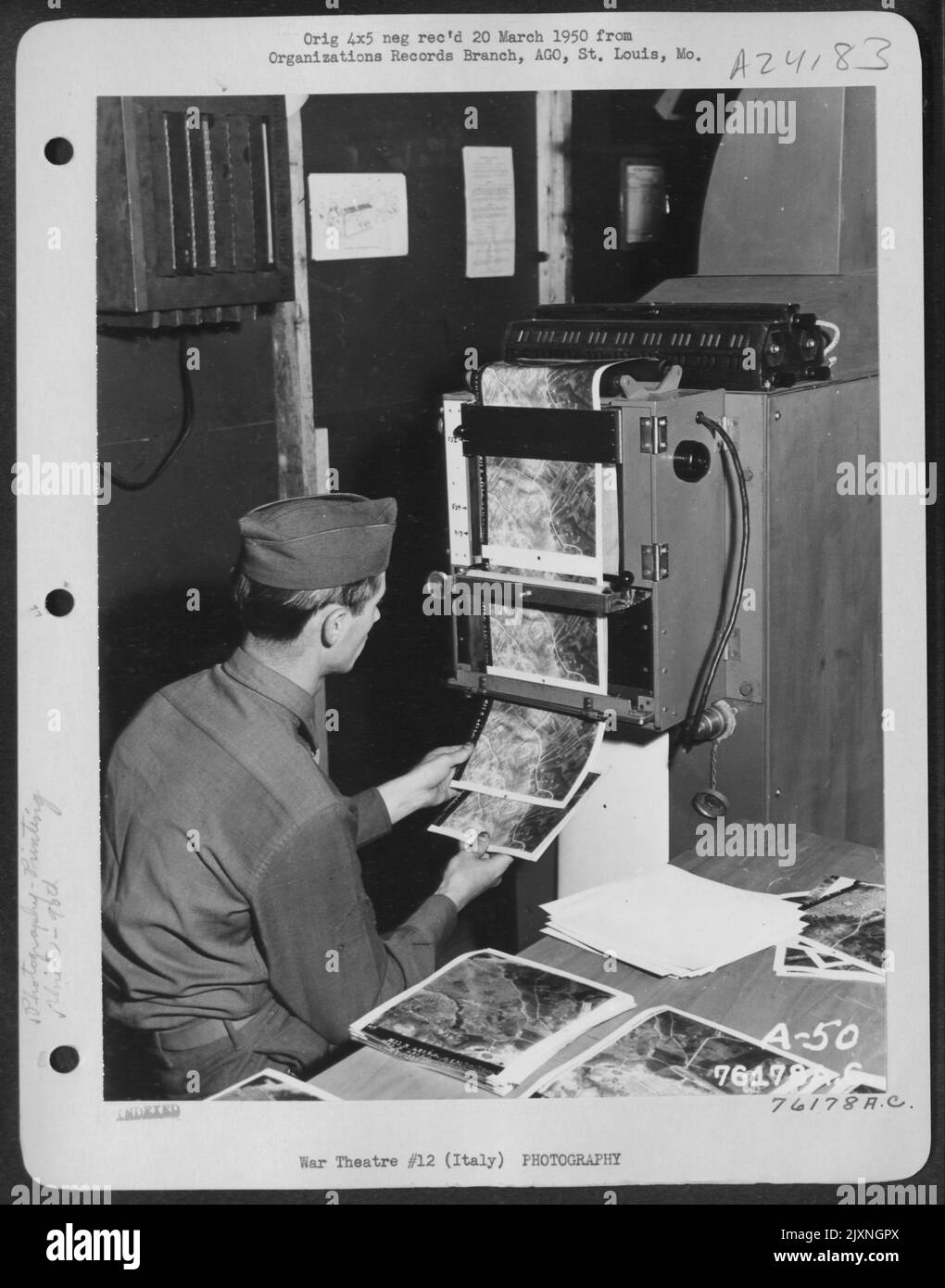 A Member Of The 90Th Photo Reconn Wing Operates A Trimming Device ...