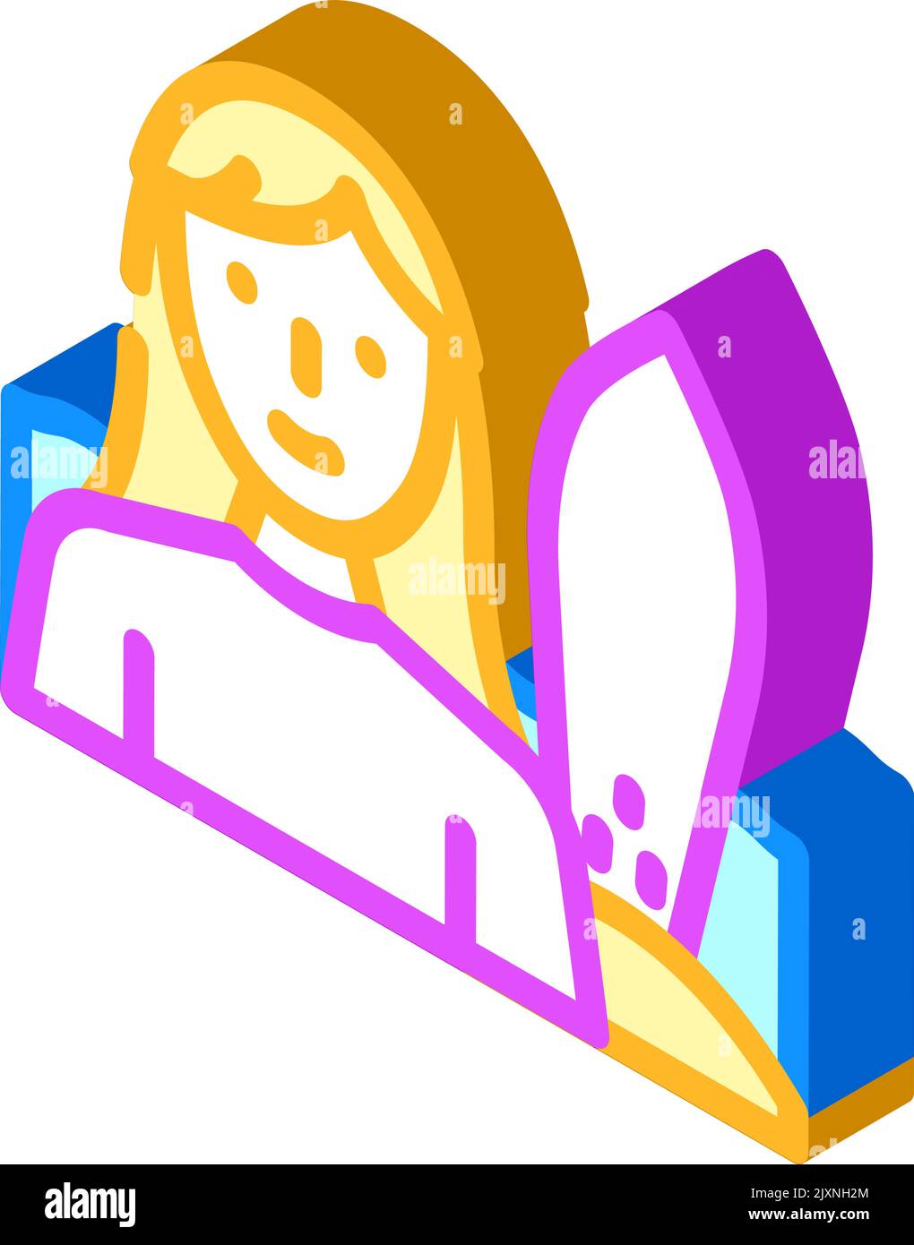 surfing female sport isometric icon vector illustration Stock Vector ...