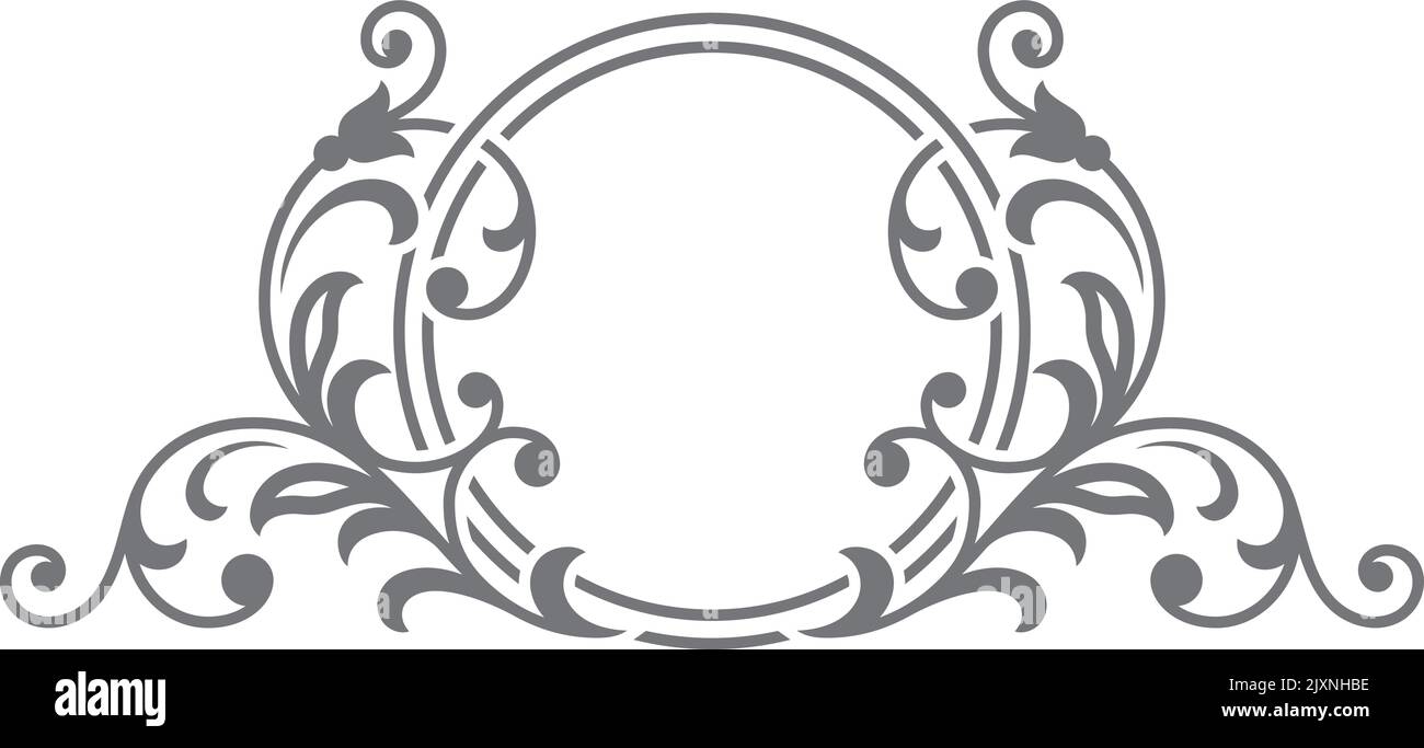 Luxury monogram template. Flourish round decorative label Stock Vector ...