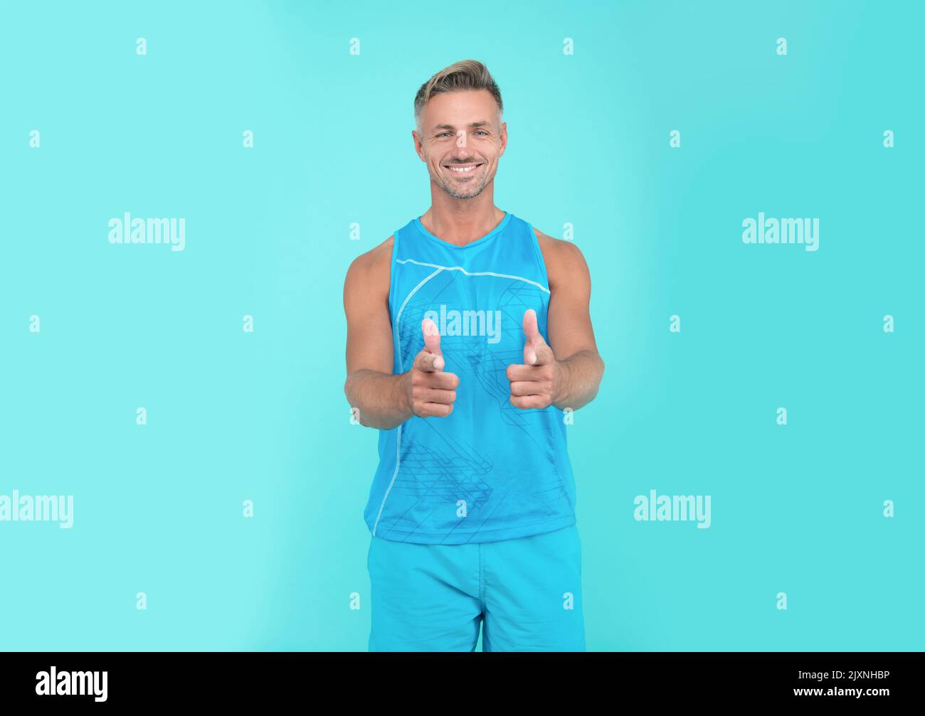 Happy sport athlete. man smiling in sport wear. sport man athlete ...