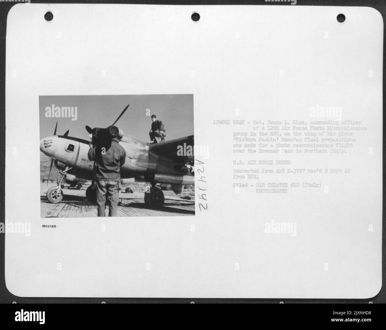 Colonel Duane L. Kime, Commanding Officer Of A 12Th Air Force Photo ...