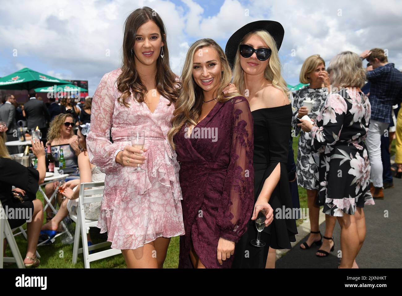 (L-R) Maddy Schwarz, Michaela Lloyd-Jones, and Kiah Foster pose for a ...