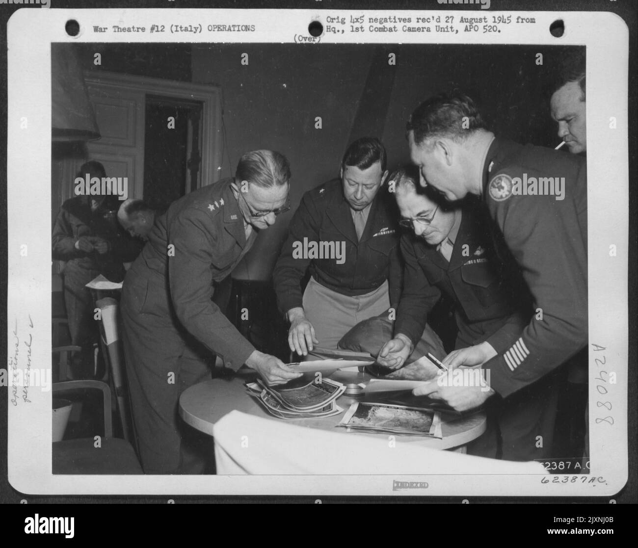 15Th Af Aerial Reconn Photos Being Reviewed At An Airfield Somewhere In ...