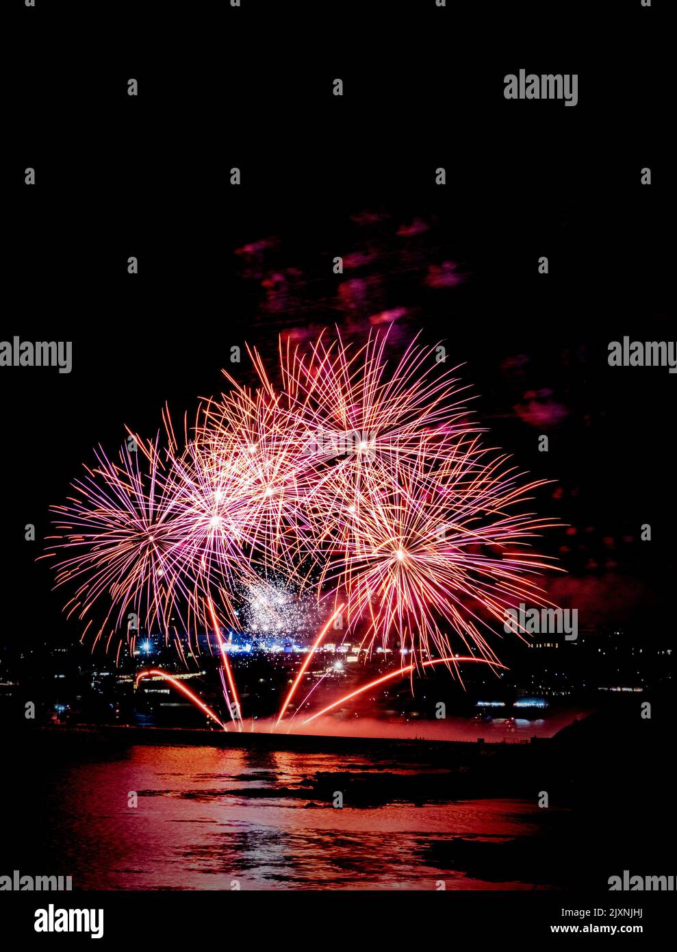 The mesmerizing view of colorful fireworks at the British firework ...