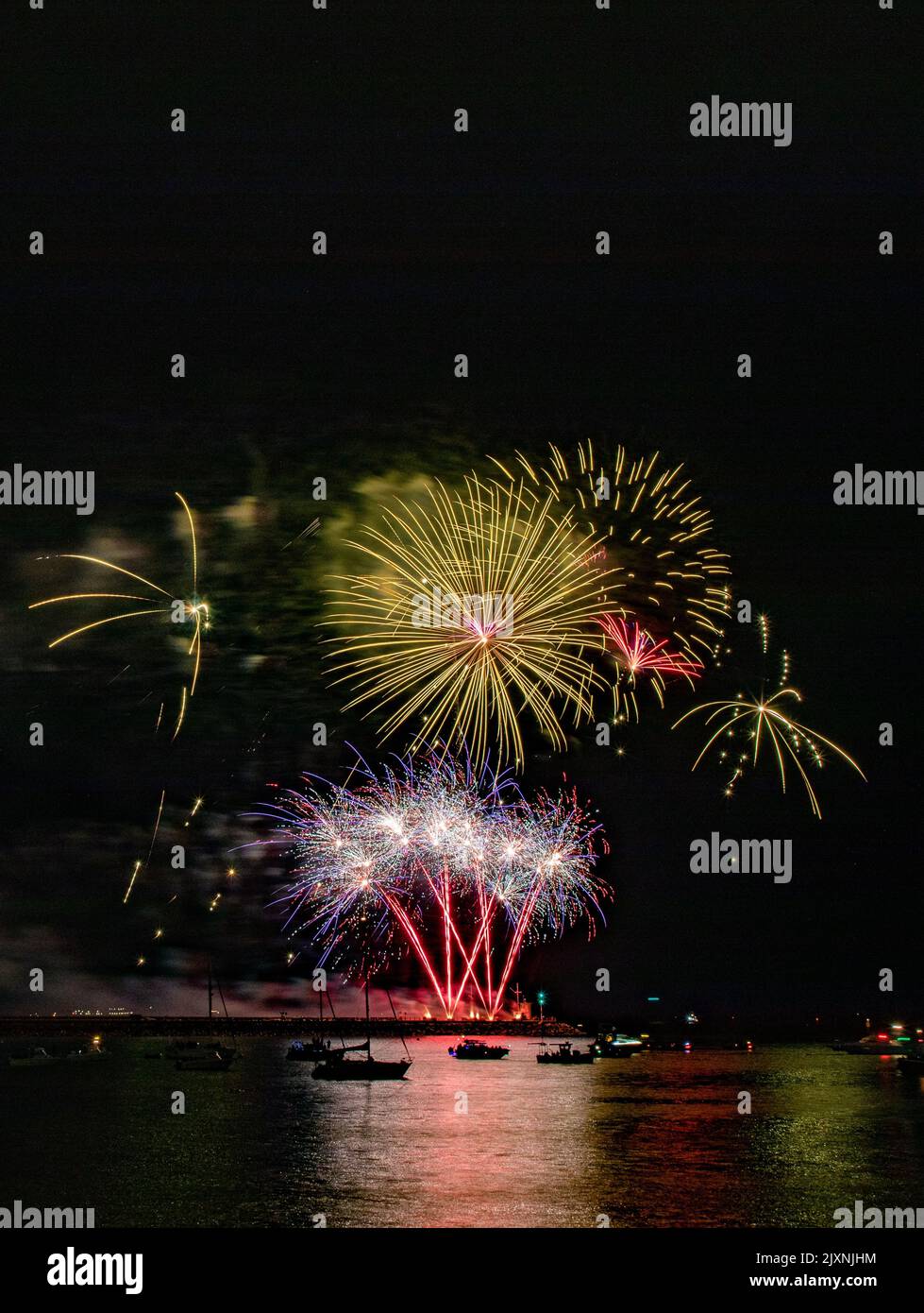 The mesmerizing view of colorful fireworks at the British firework ...